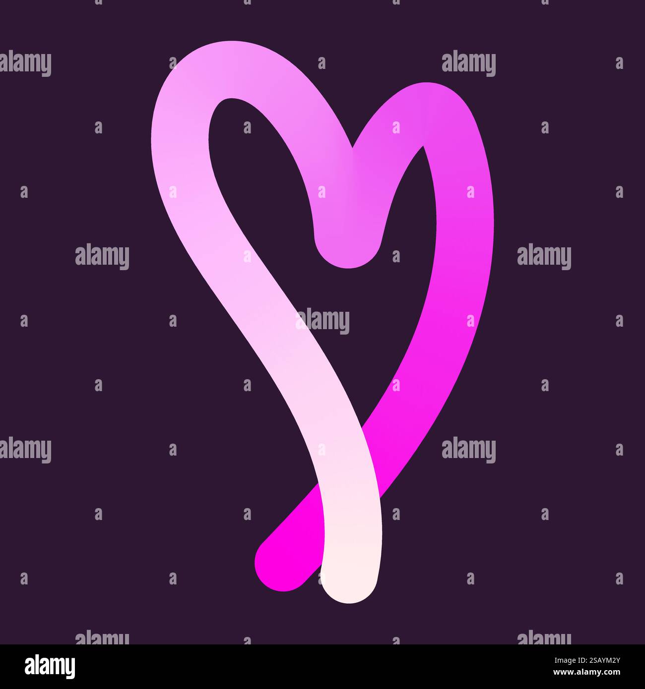 Gradient heart illustrations. Modern ribbon shapes, intertwined loops ...