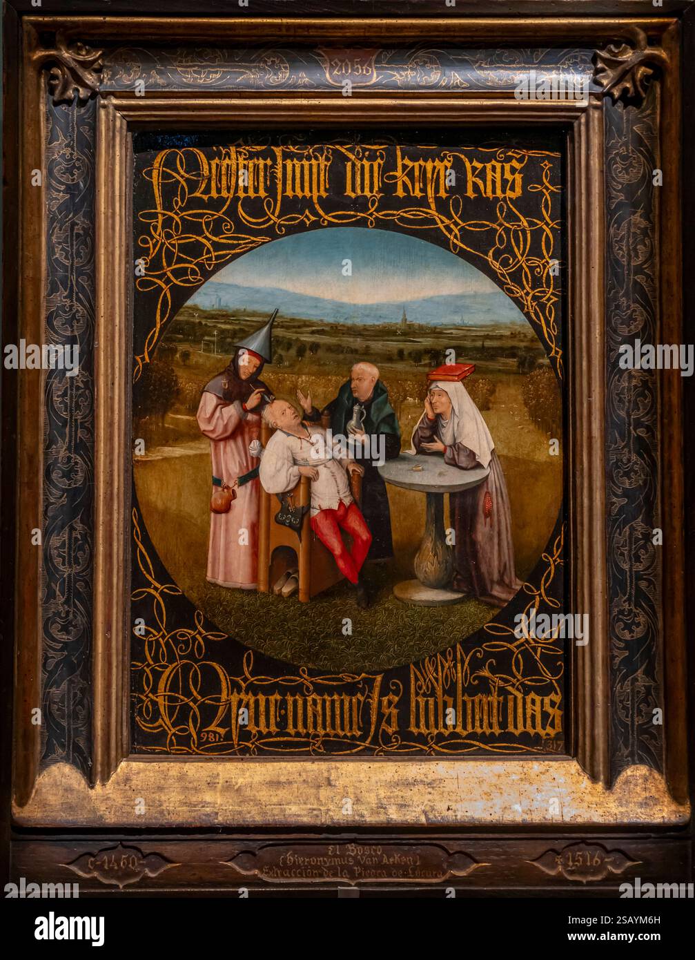 Paris, France - 10 19 2024: Le Louvre Museum. Figure of the madman. Oil on panel painting The ...