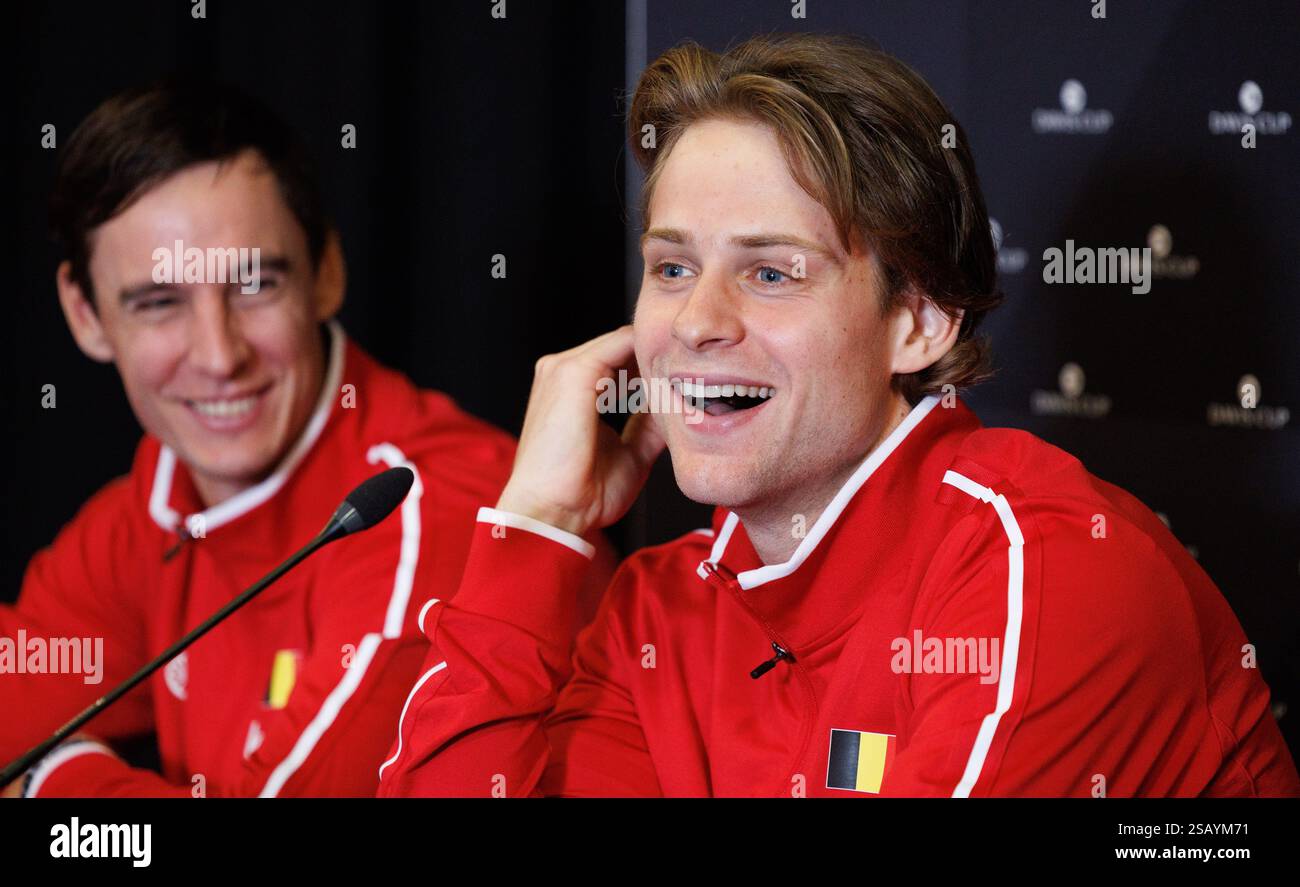 Hasselt, Belgium. 31st Jan, 2025. Belgian Joran Vliegen and Belgian ...