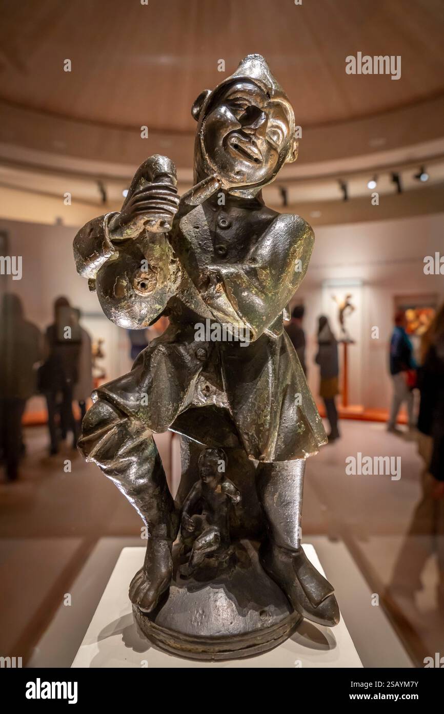 Paris, France - 10 19 2024: Le Louvre Museum. Bronze statue Aeolipile ...