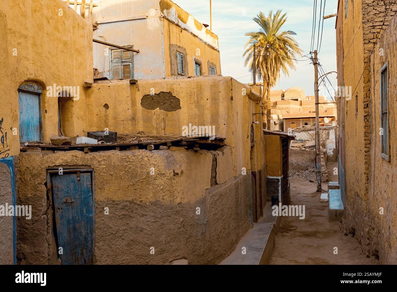 Nubian village traditional house colorful old house in Aswan Egypt ...