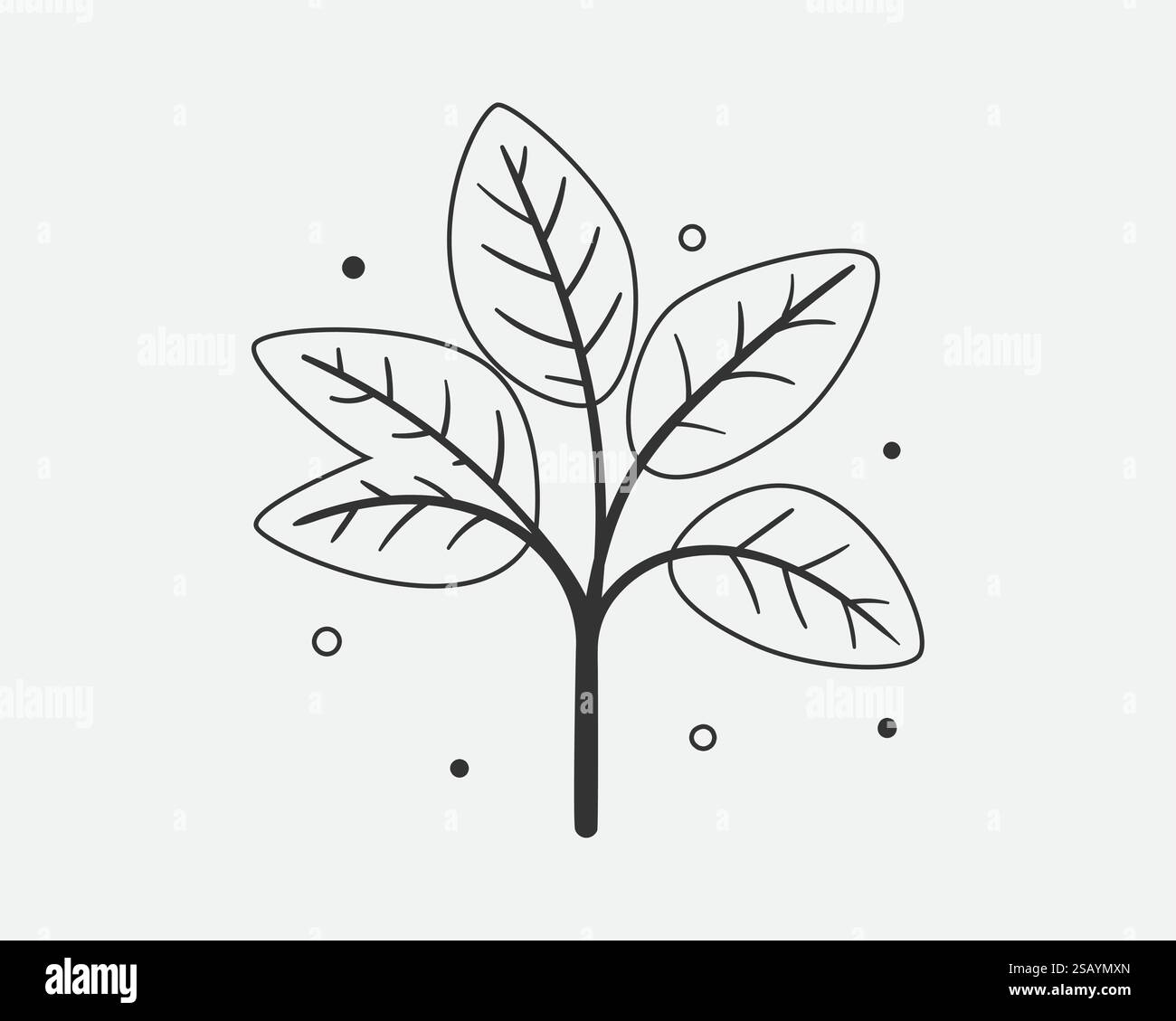Sprout with leaf vector icon line design. Plant symbol of nature and ...