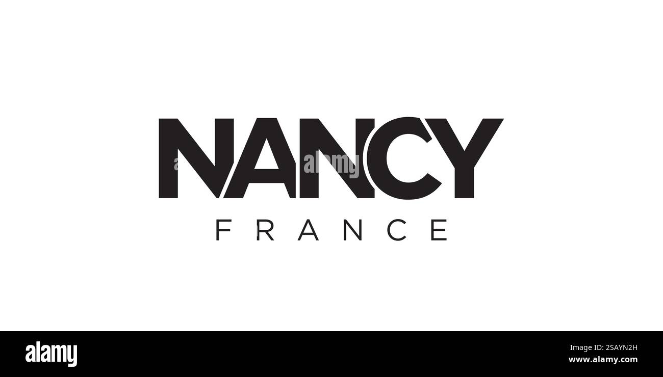 Nancy in the France emblem for print and web. Design features geometric ...