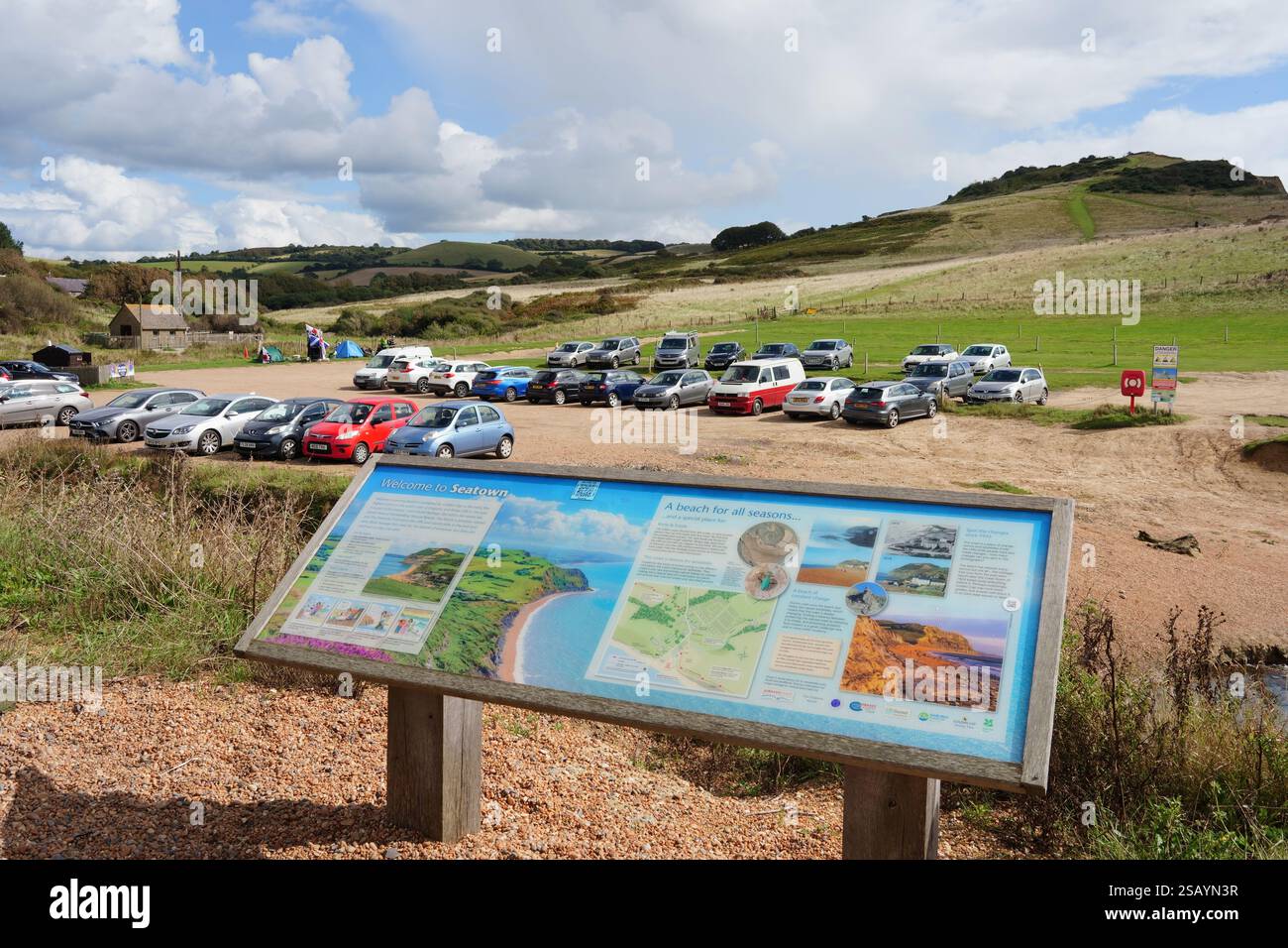 Seatown Car Park & Ridge Cliff Beyond, Jurassic Coast, Dorset, England ...