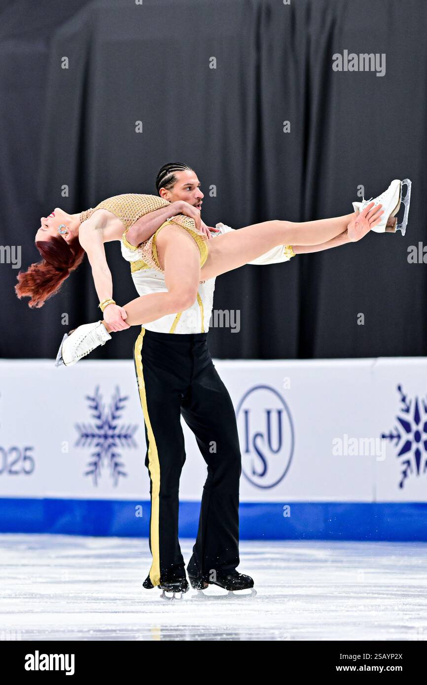 Natacha LAGOUGE & Arnaud CAFFA (FRA), during Ice Dance Rhythm Dance, at ...