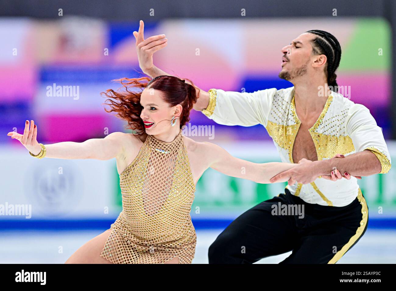 Natacha LAGOUGE & Arnaud CAFFA (FRA), during Ice Dance Rhythm Dance, at ...