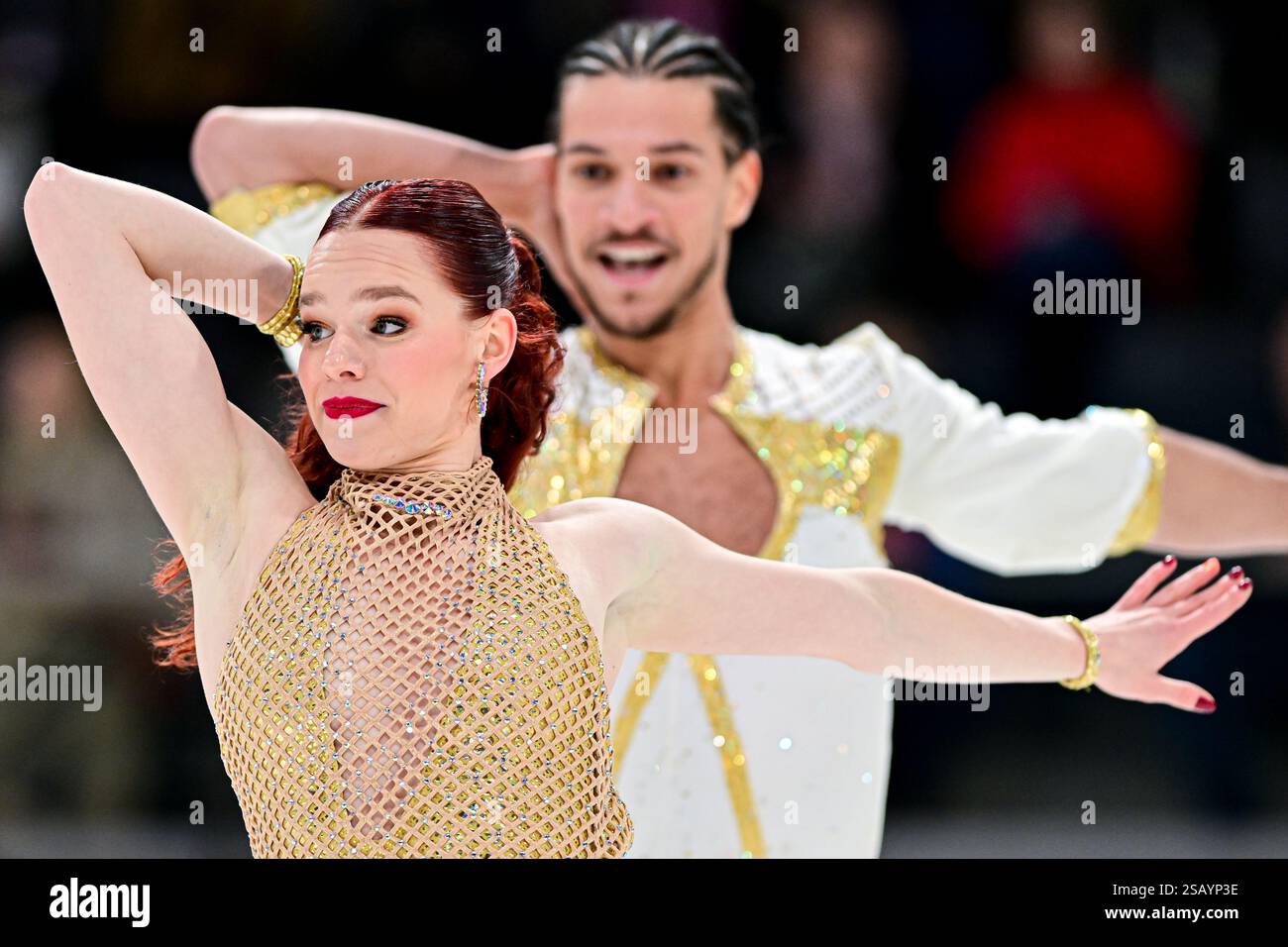 Natacha LAGOUGE & Arnaud CAFFA (FRA), during Ice Dance Rhythm Dance, at ...