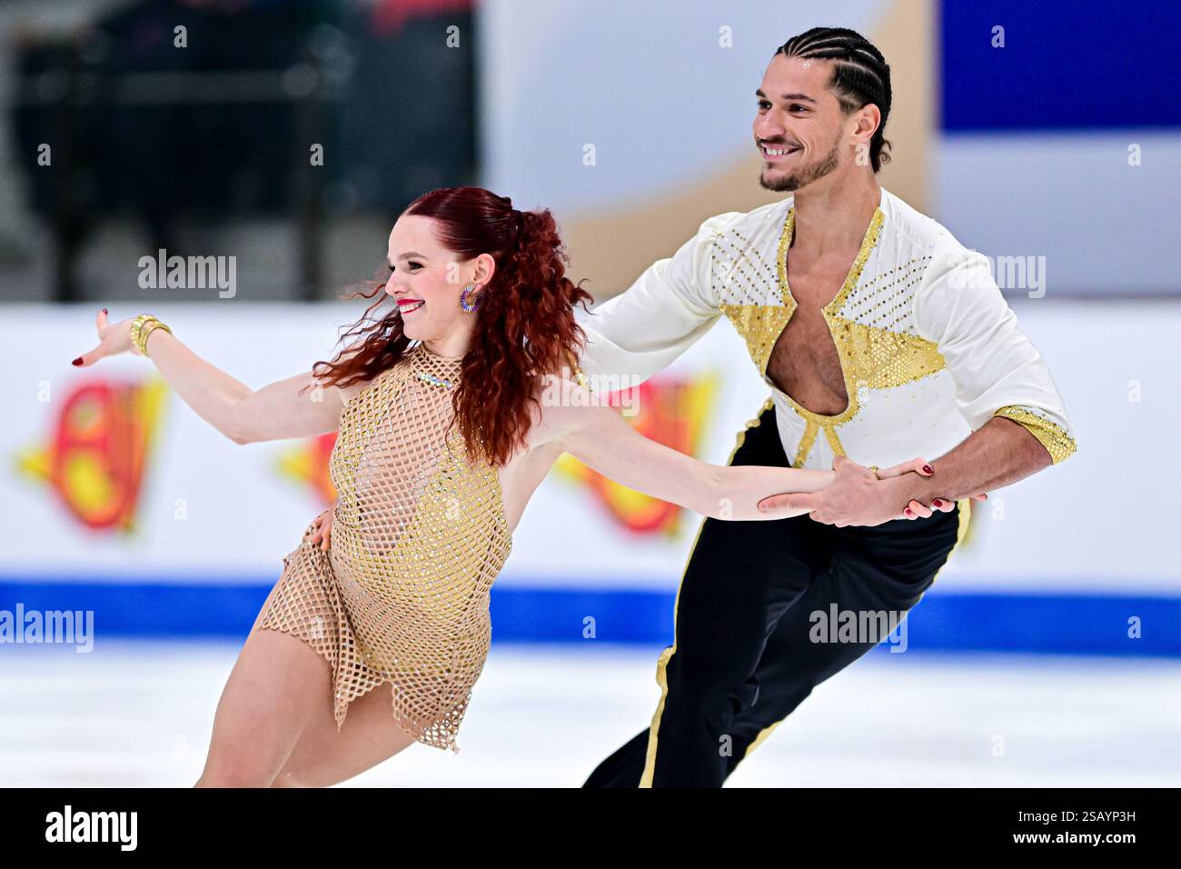 Natacha LAGOUGE & Arnaud CAFFA (FRA), during Ice Dance Rhythm Dance, at ...