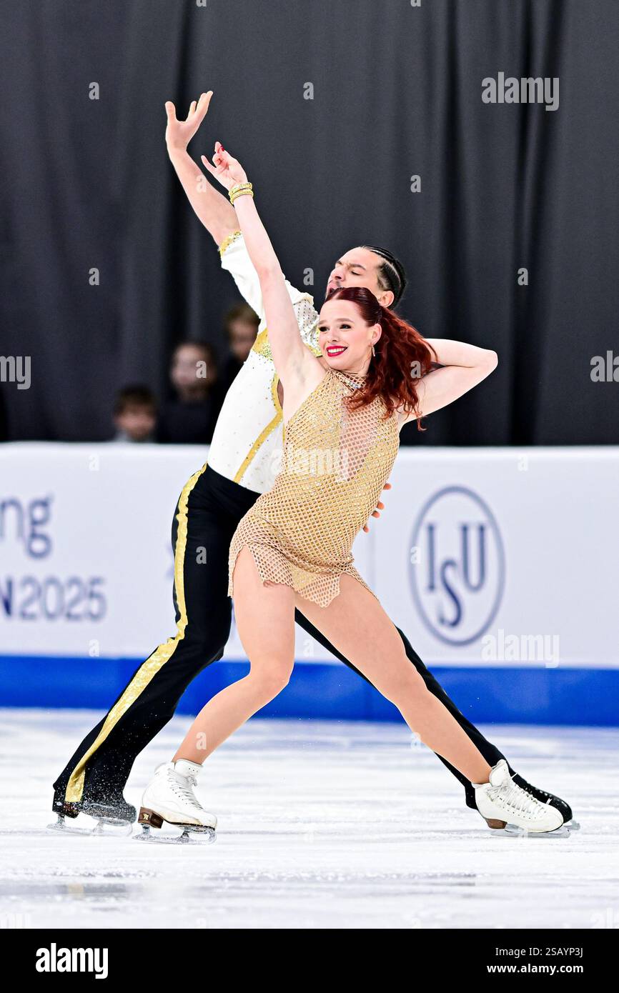 Natacha LAGOUGE & Arnaud CAFFA (FRA), during Ice Dance Rhythm Dance, at ...