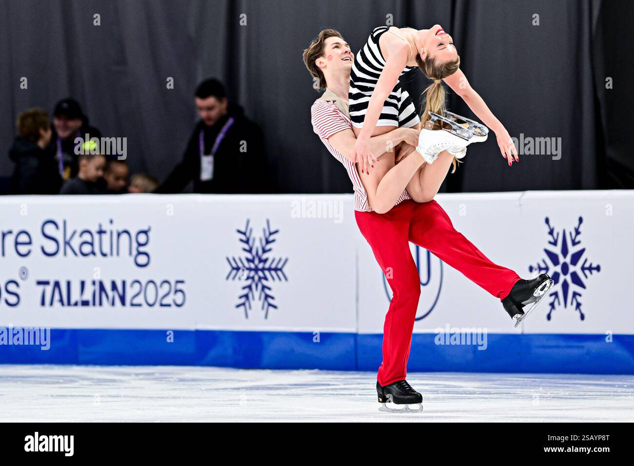 Gina ZEHNDER & Beda Leon SIEBER (SUI), during Ice Dance Rhythm Dance, at the ISU European Figure ...