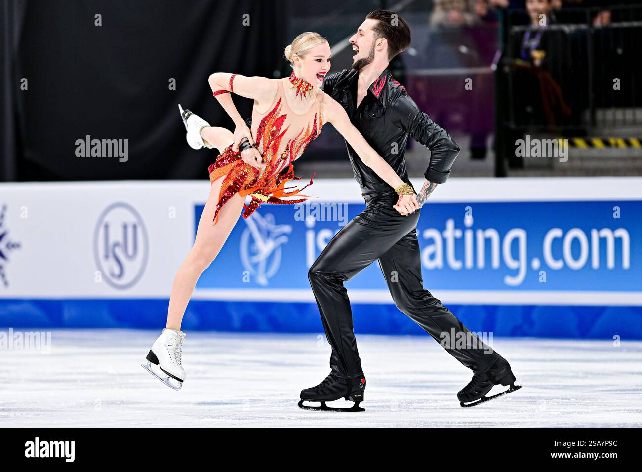 Mariia IGNATEVA & Danijil Leonyidovics SZEMKO (HUN), during Ice Dance Rhythm Dance, at the ISU ...