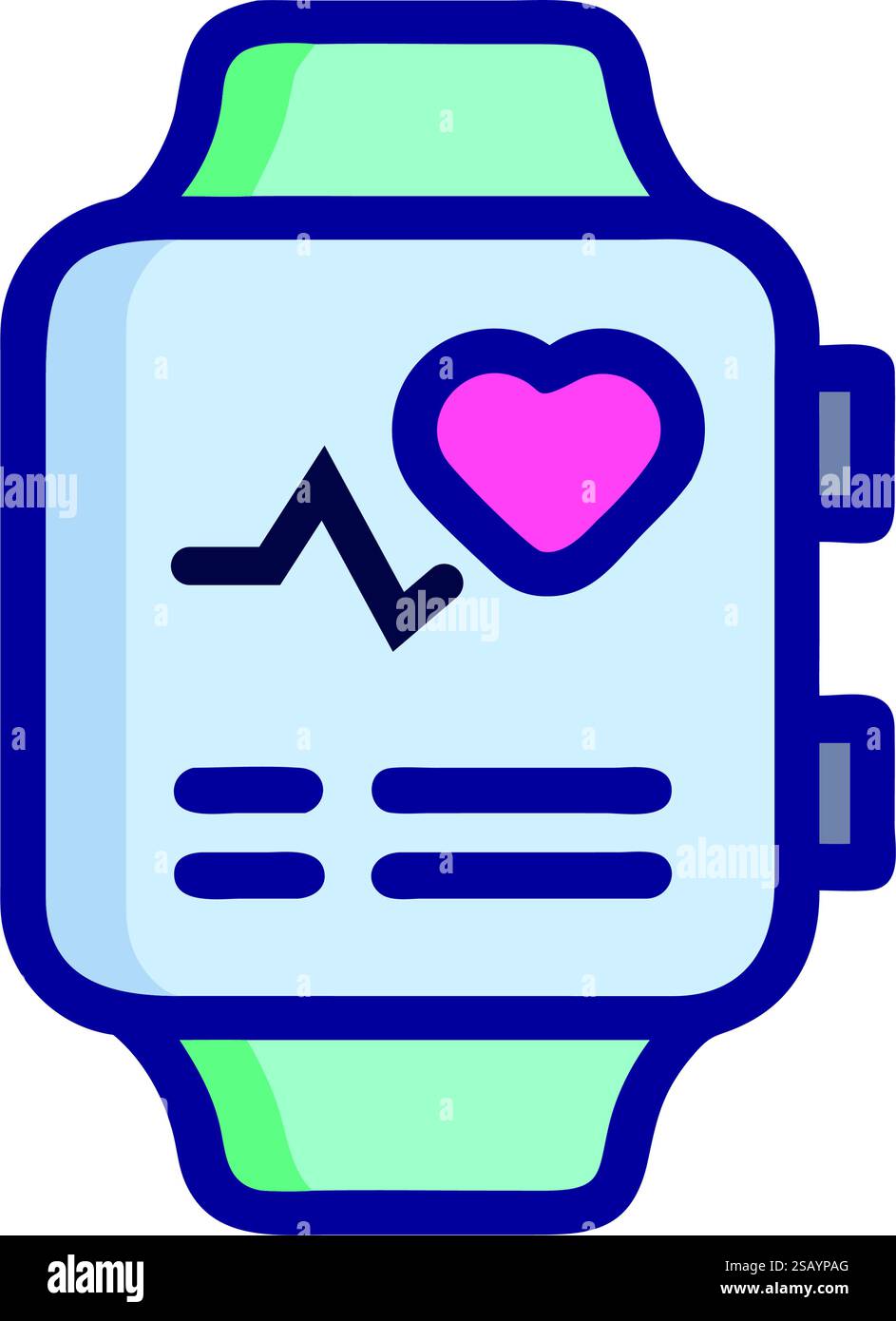 Smartwatch Tracking Heart Rate Stock Vector Image & Art - Alamy