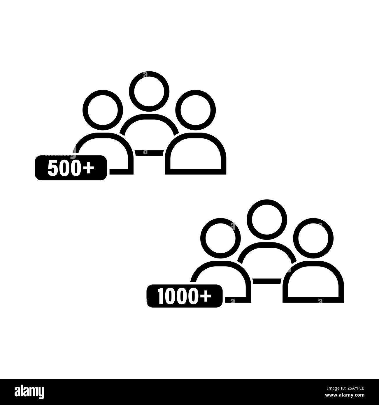 Group icon. Crowd illustration vector. Five hundred and one thousand ...