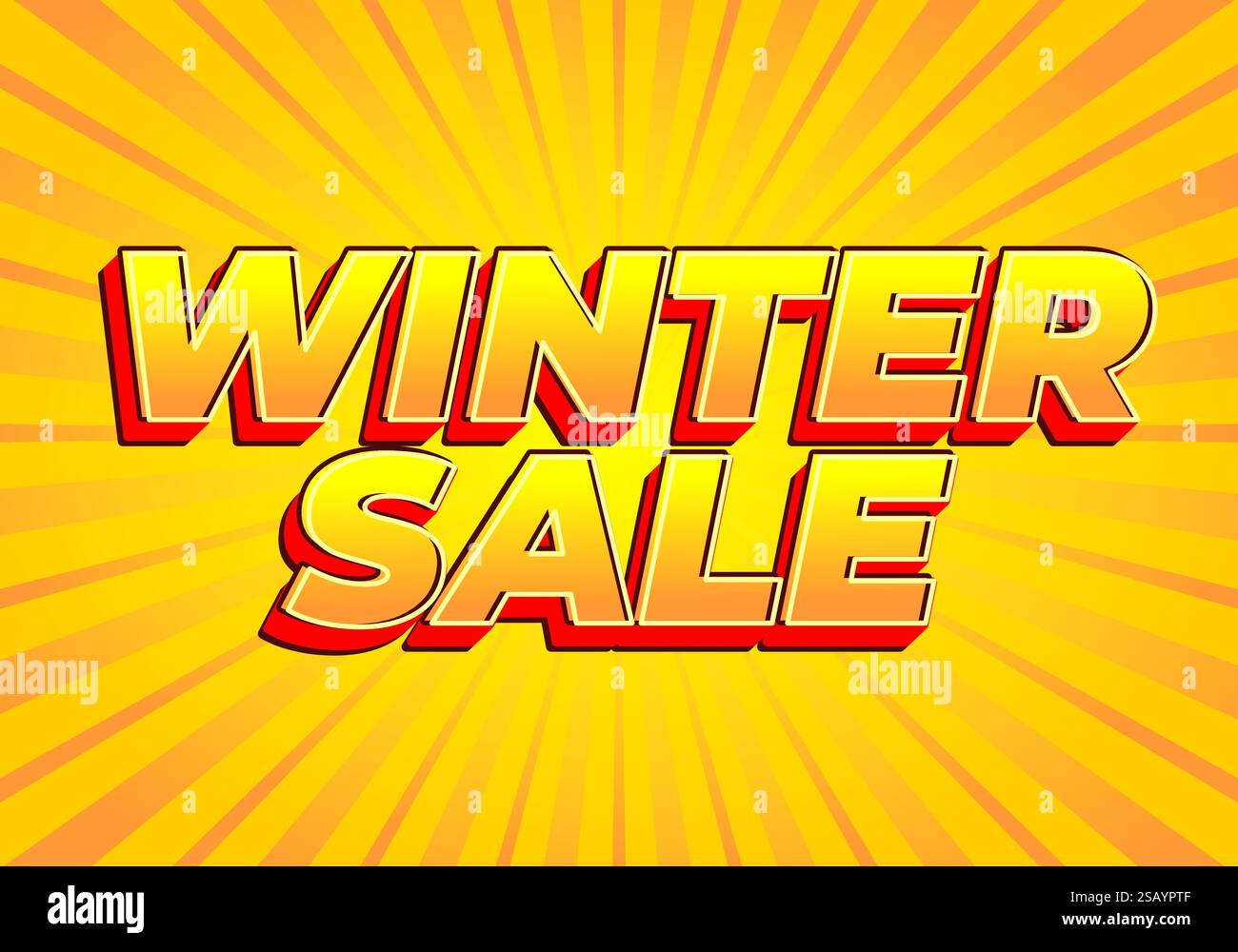 Winter sale. Text effect design in modern colors with bold font, for ...