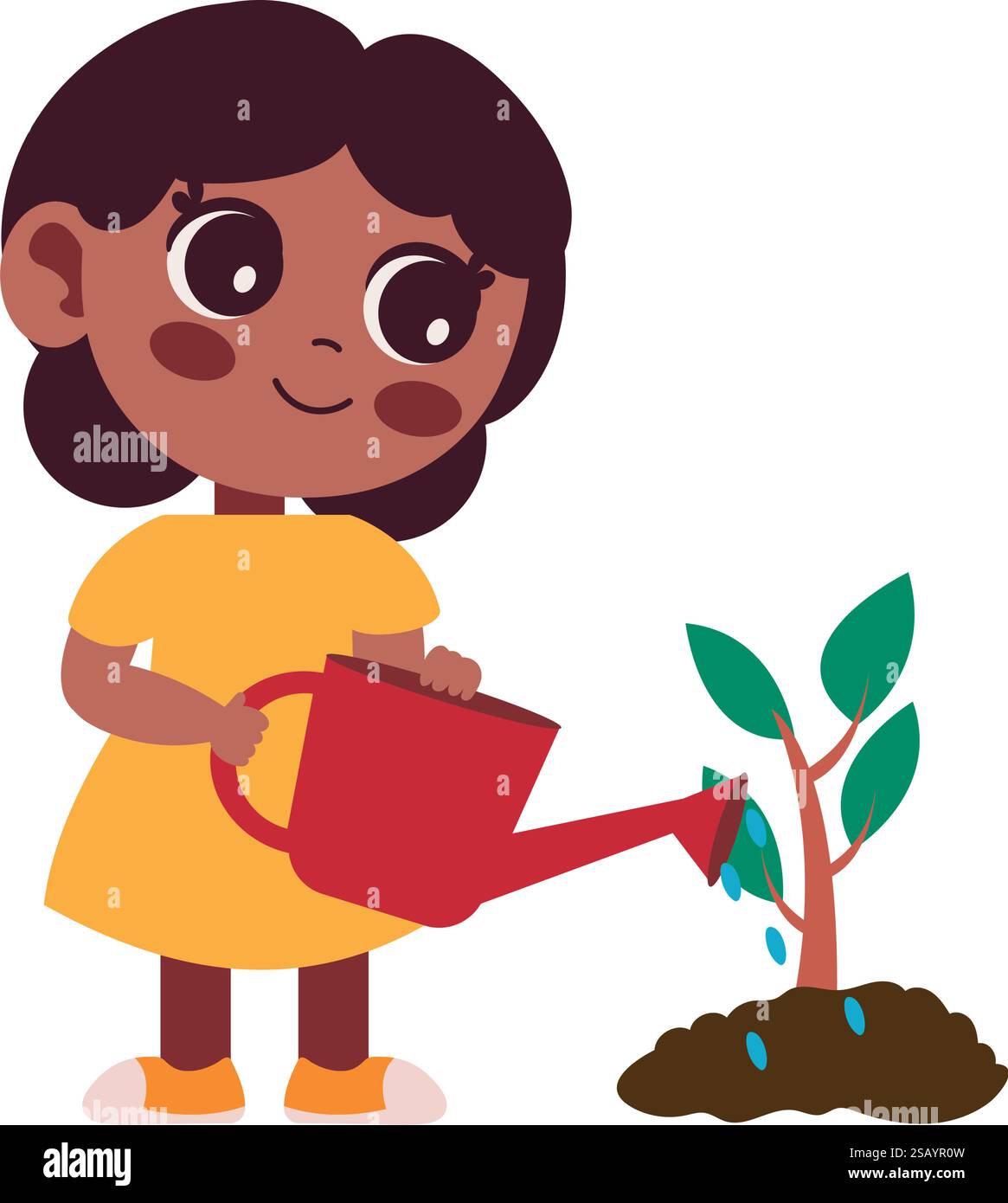 Boy planting tree sapling Stock Vector Image & Art - Alamy