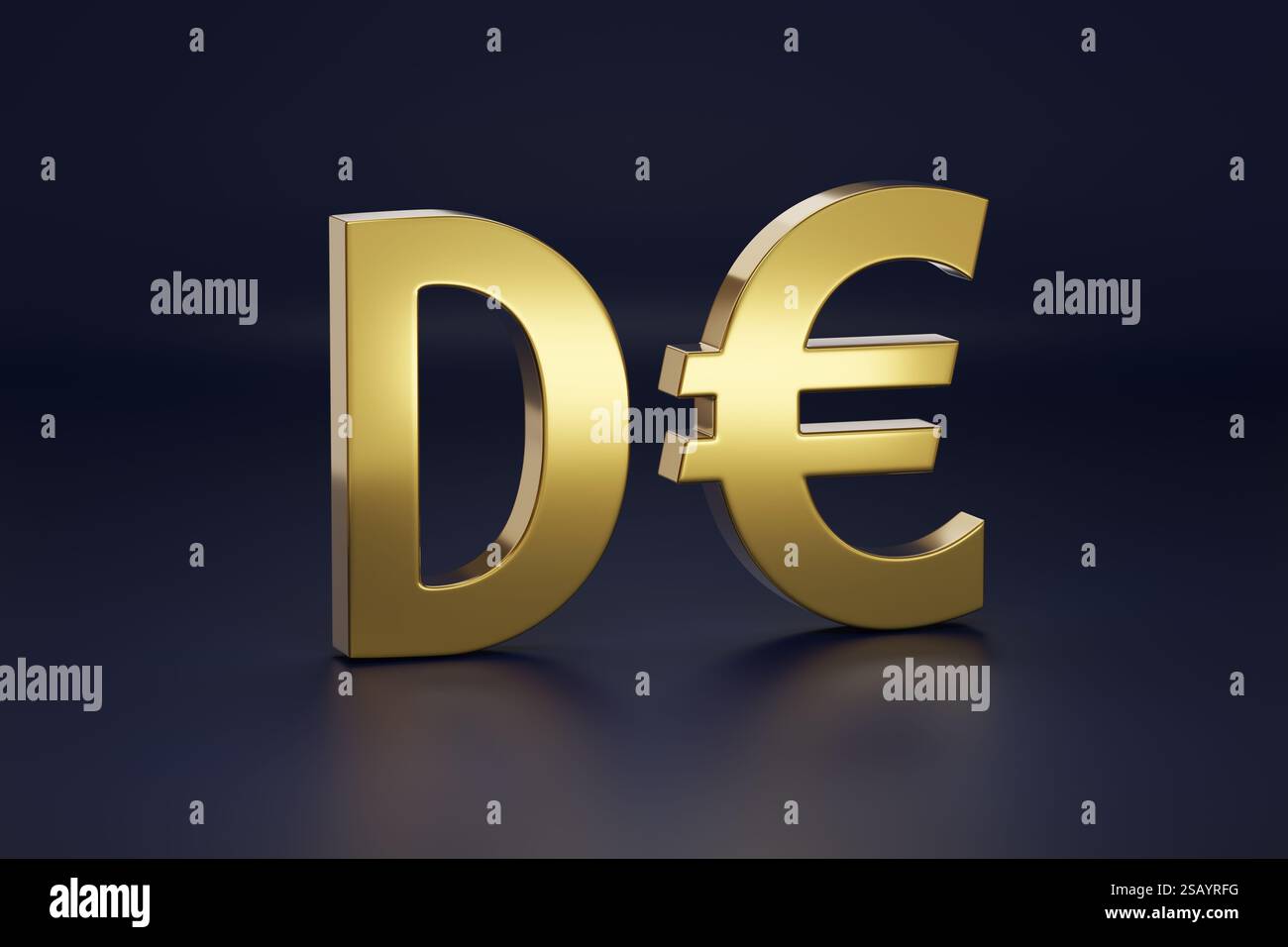 Digital euro symbol isolated on black background. 3d illustration Stock ...