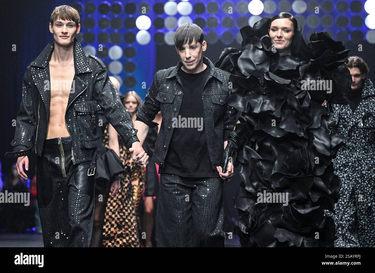 Berlin, Germany. 31st Jan, 2025. After his show, designer Kilian Kerner ...