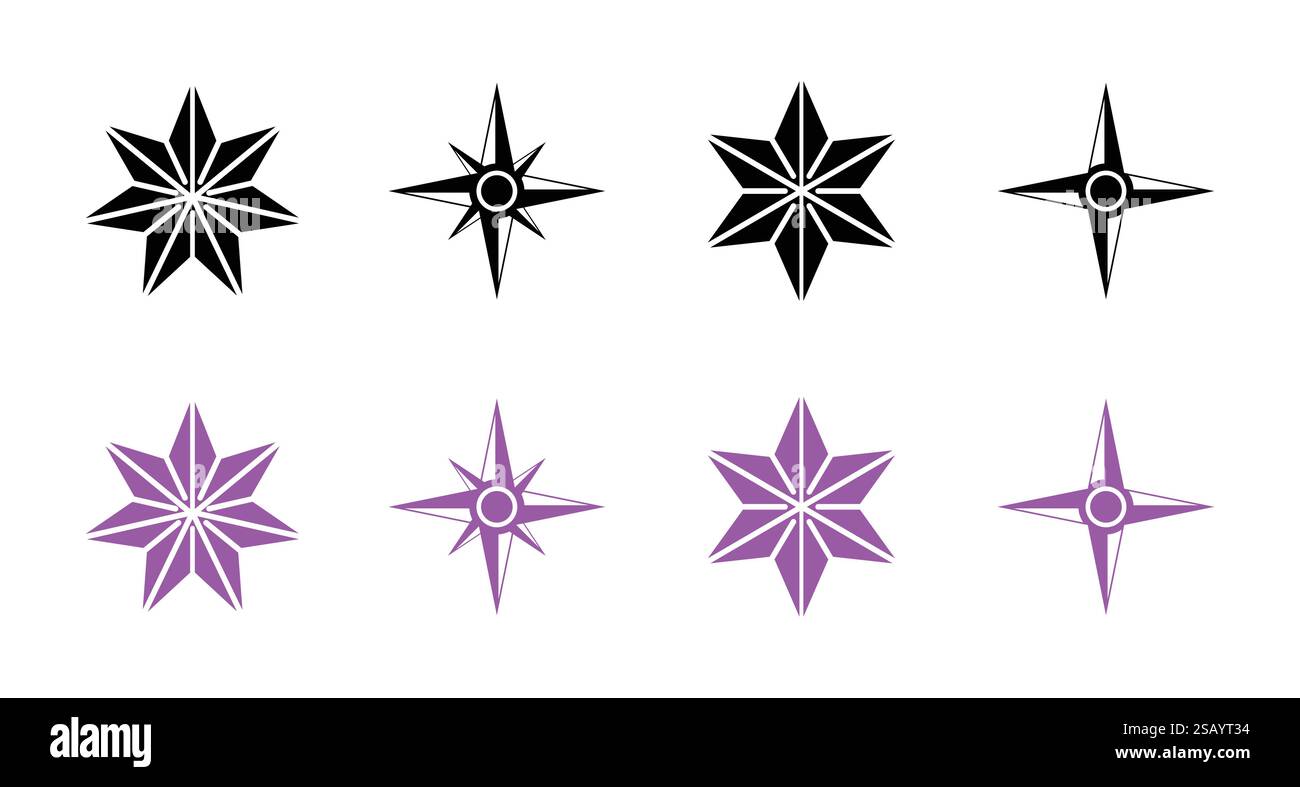 Star shapes set simple hi-res stock photography and images - Alamy