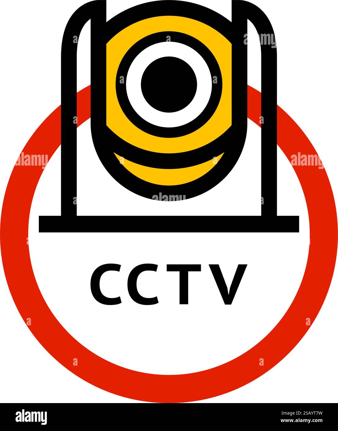 CCTV sticker, video surveillance, vector sticker Stock Vector Image ...