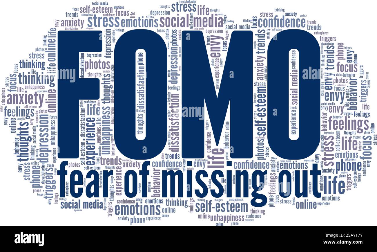 Fear Of Missing Out word cloud conceptual design isolated on white ...