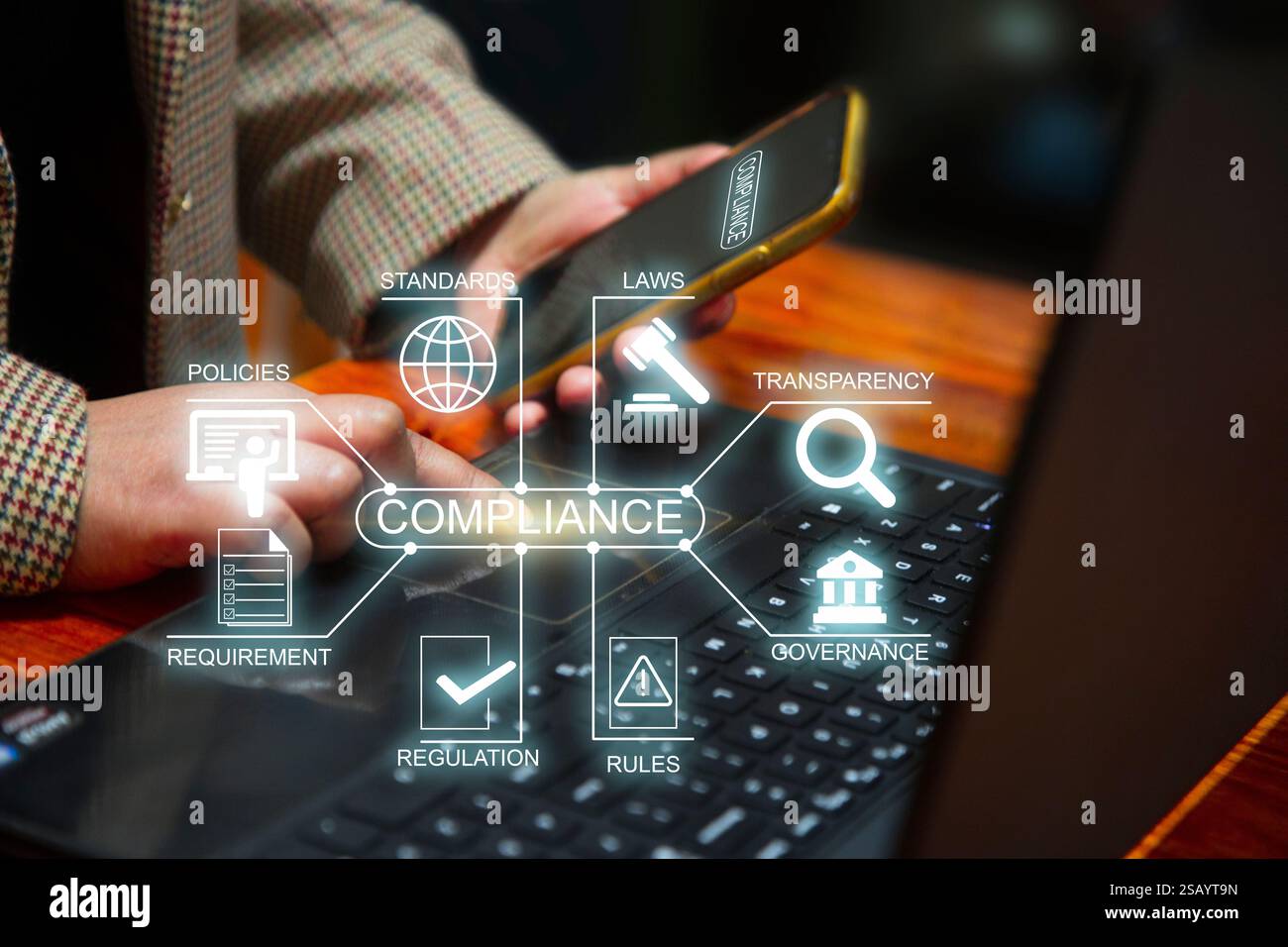 Compliance Rules Law Regulation Policy Business Technology concept ...