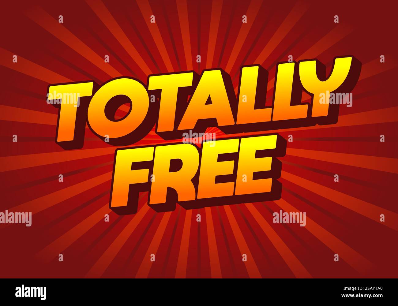 TOTALLY FREE. Text effect design in bold and modern colors for ...