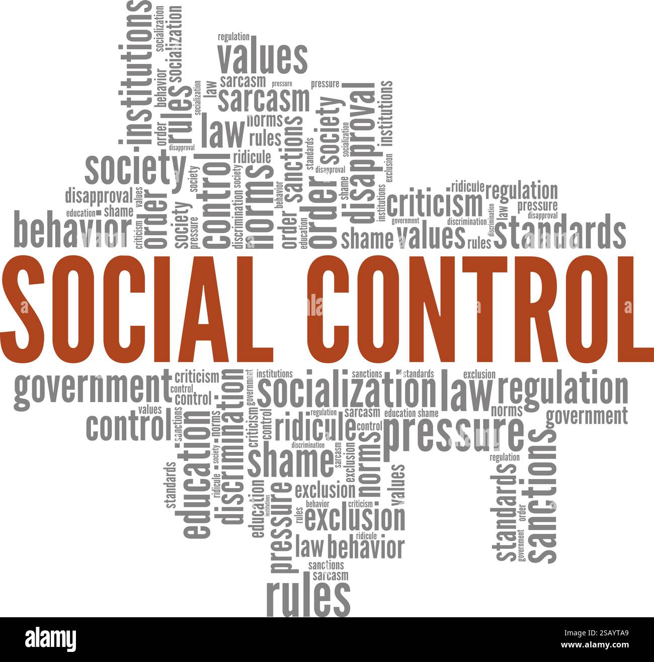 Social Control word cloud conceptual design isolated on white ...