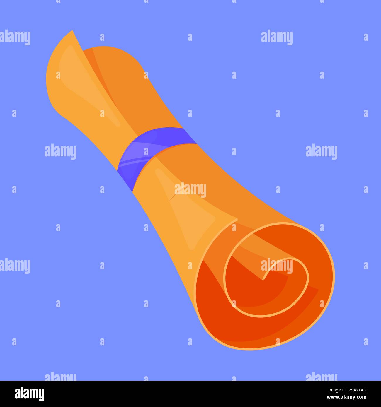 Degree scroll vector illustration. certificate paper scroll icon vector ...