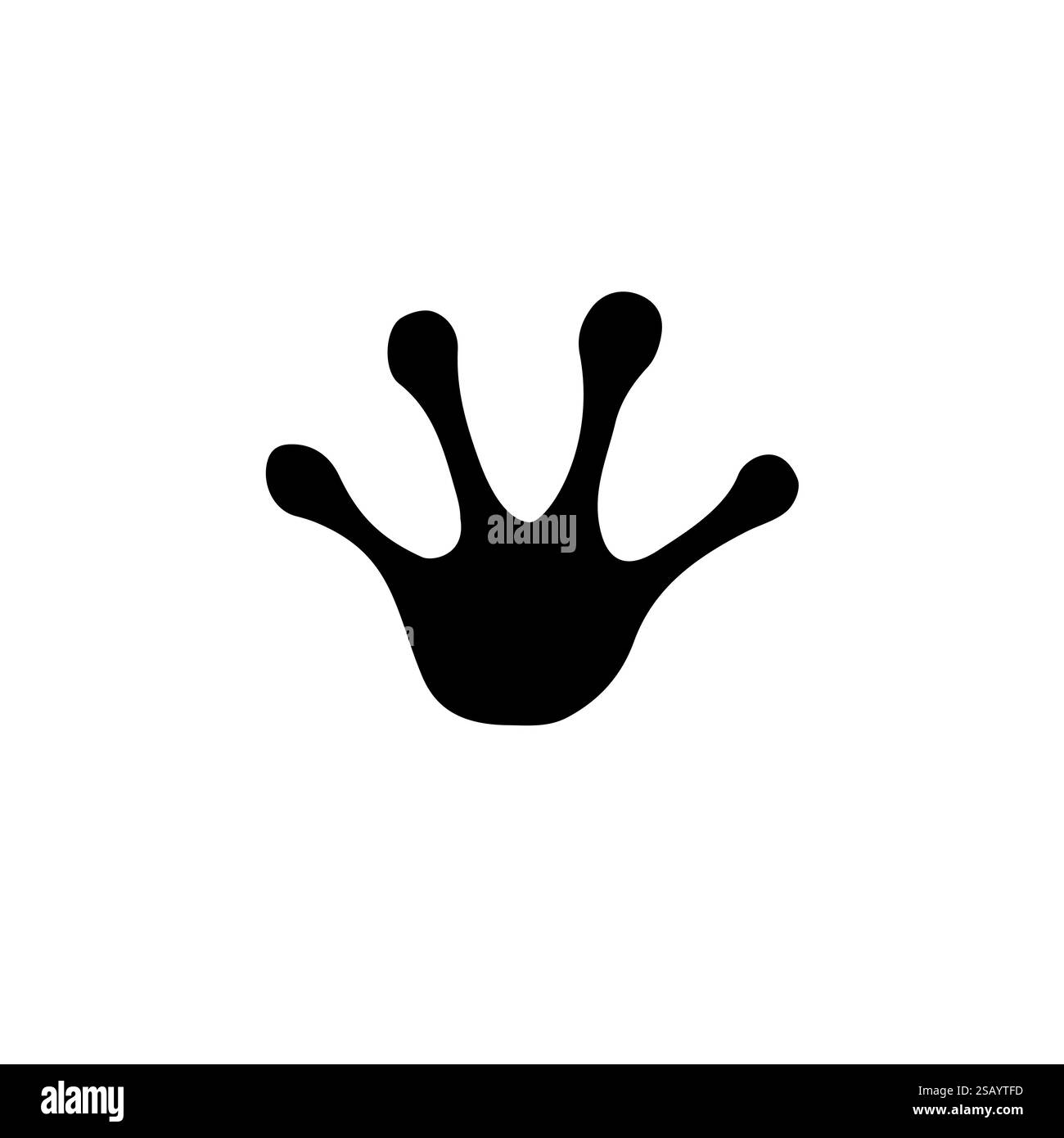 Vector hand drawn frog lizard paw foot print isolated on white ...