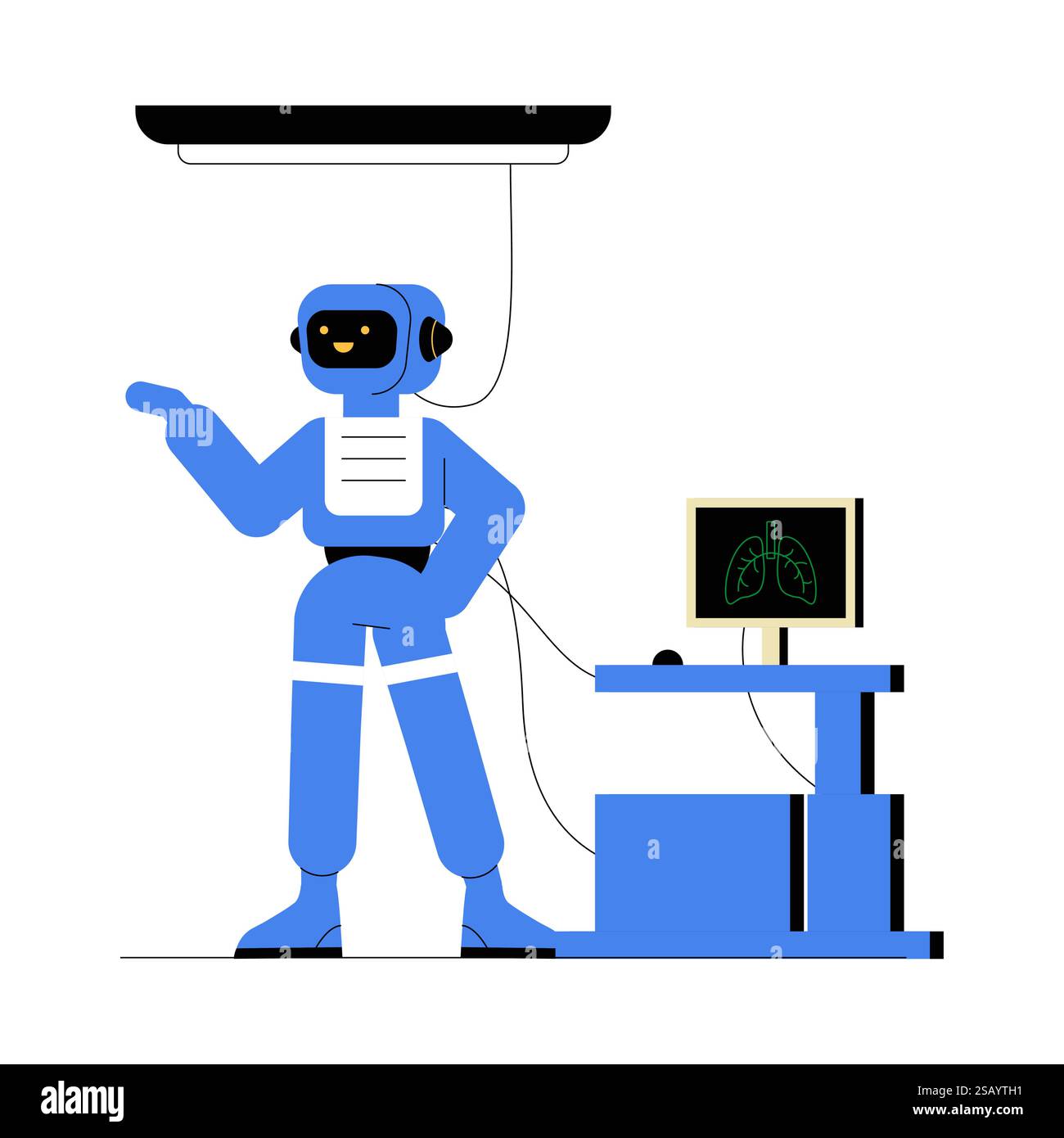 Medical Robot Assisting In Healthcare With Pulmonary Diagnostics In ...