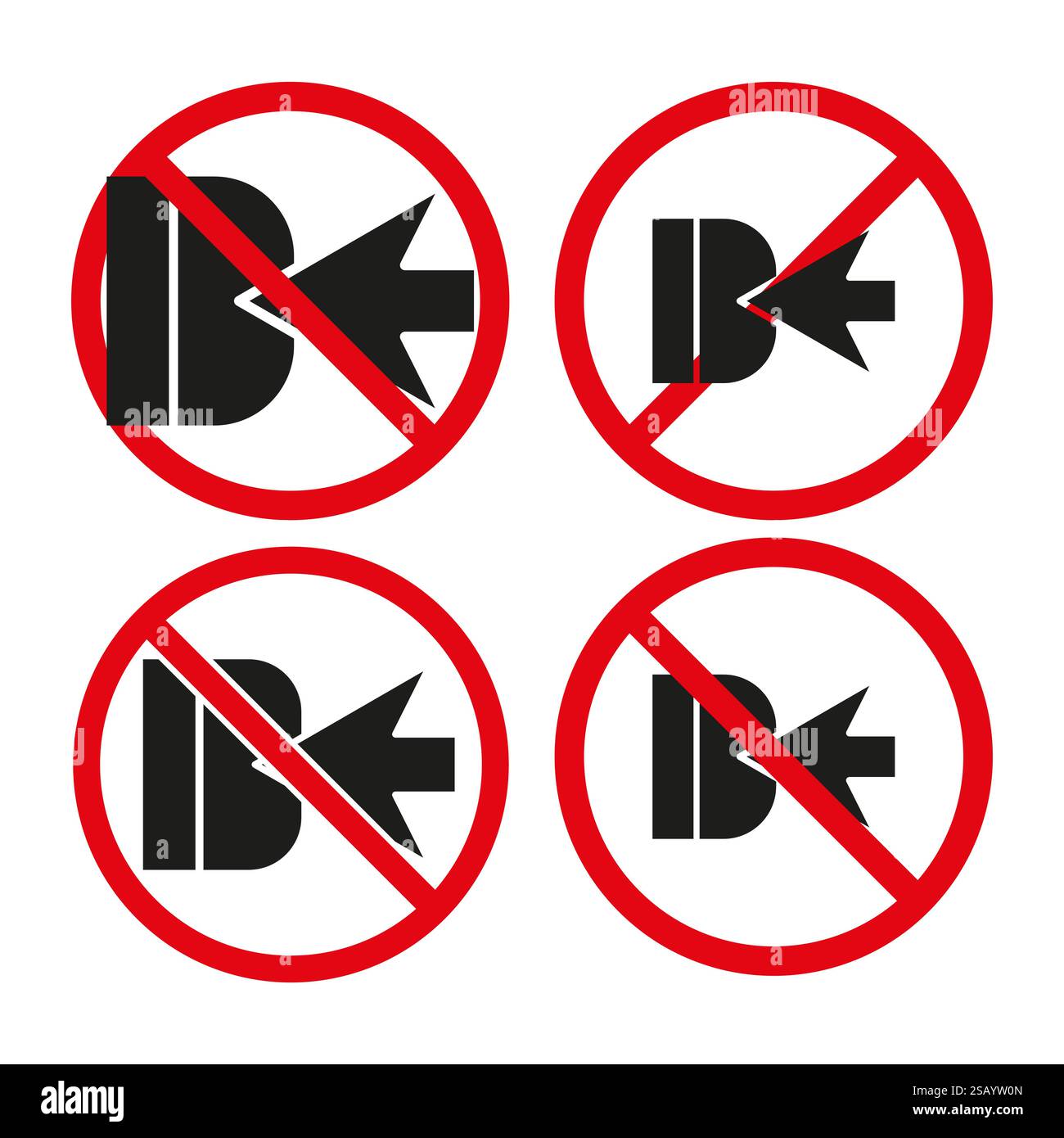 Prohibited arrow icon. Red circle warning. Forbidden arrow shape ...