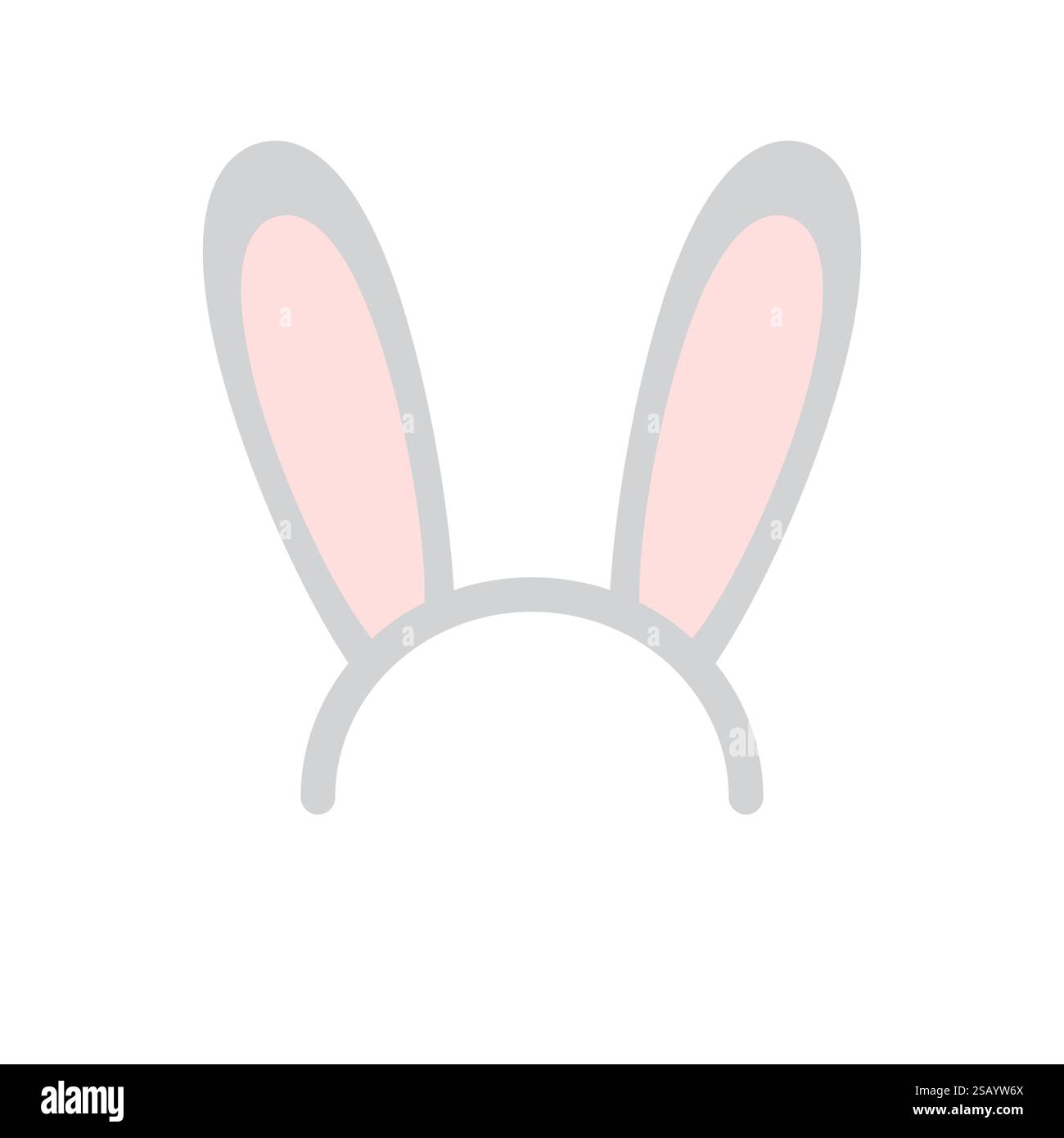 Vector flat cartoon rabbit bunny ears hair bezel isolated on white ...