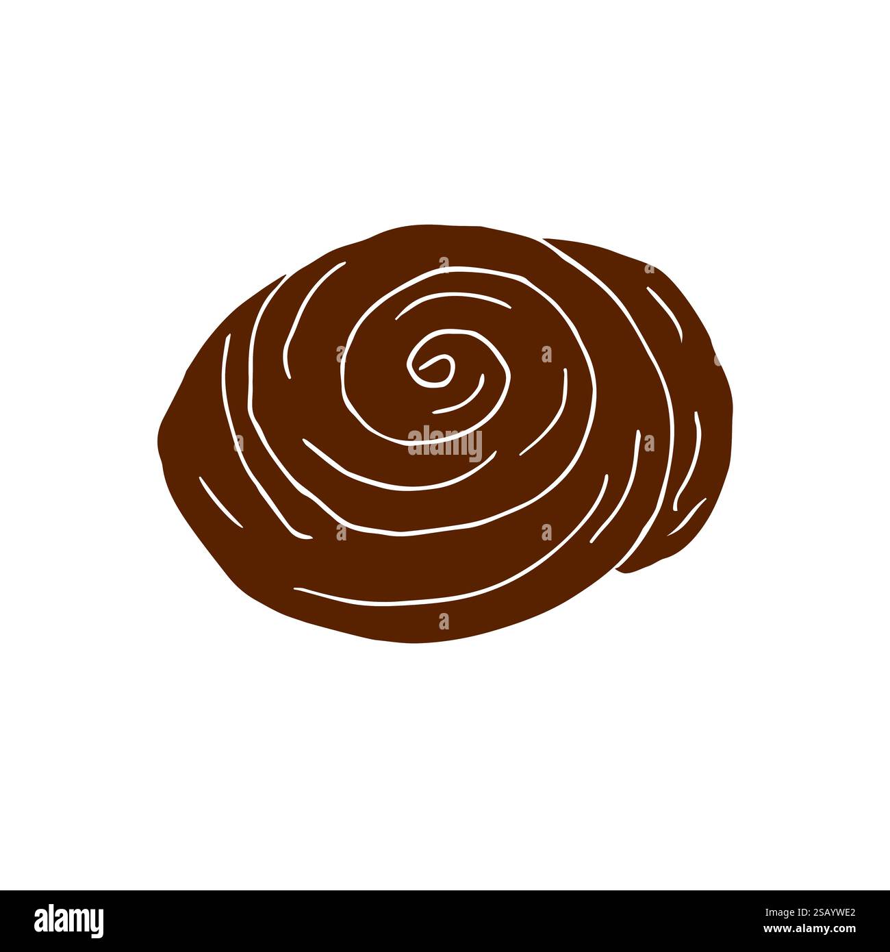 Vector colored hand drawn doodle sketch cinnamon roll bun isolated on ...