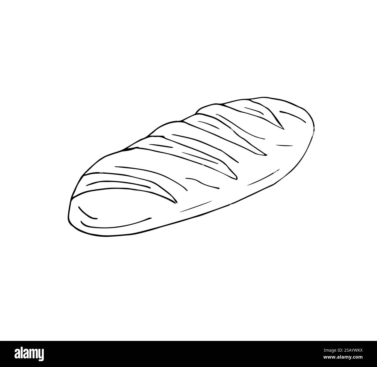 Vector hand drawn doodle sketch bread isolated on white background ...
