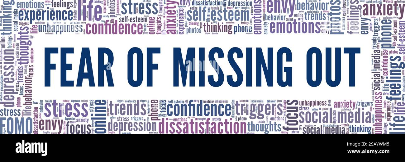 Fear Of Missing Out word cloud conceptual design isolated on white background Stock Vector Image ...