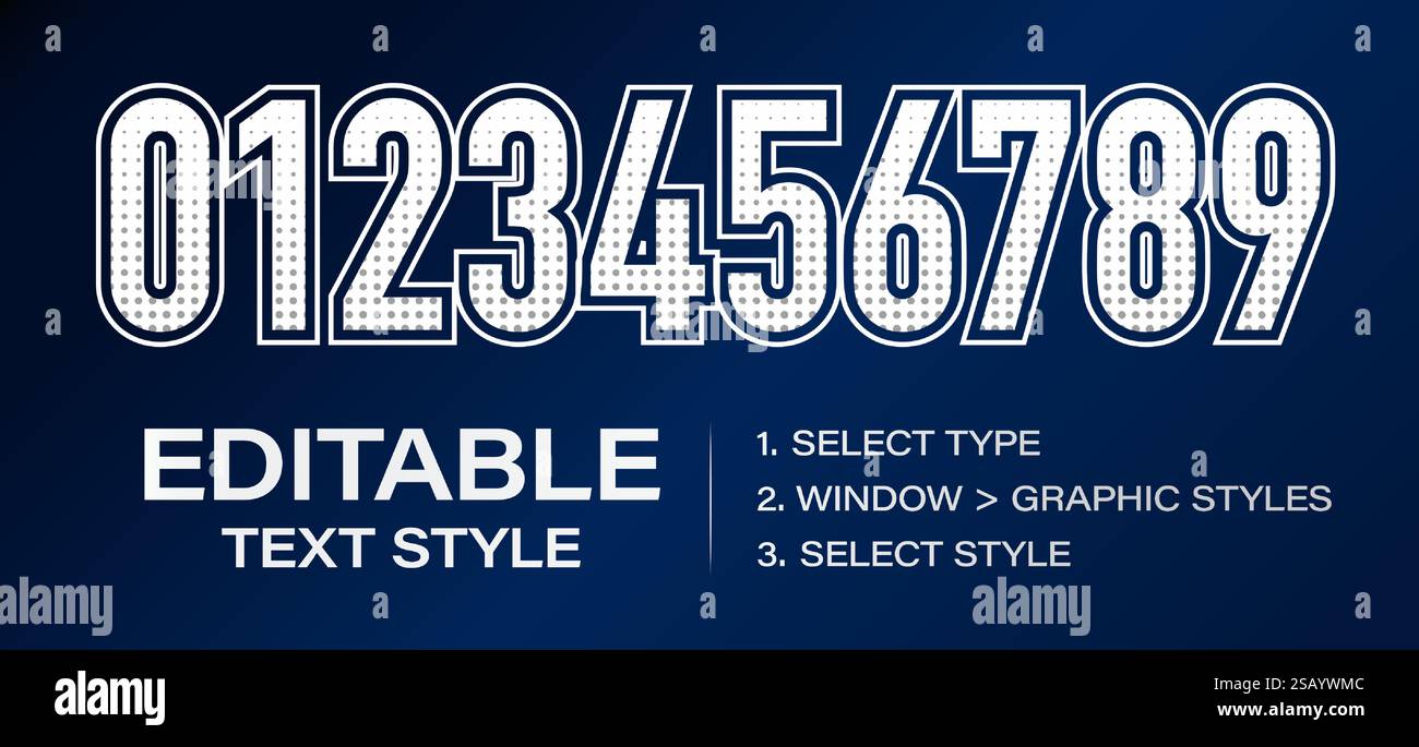 Editable text effect, graphic style template. Customizable tweaking contour style for sport ...