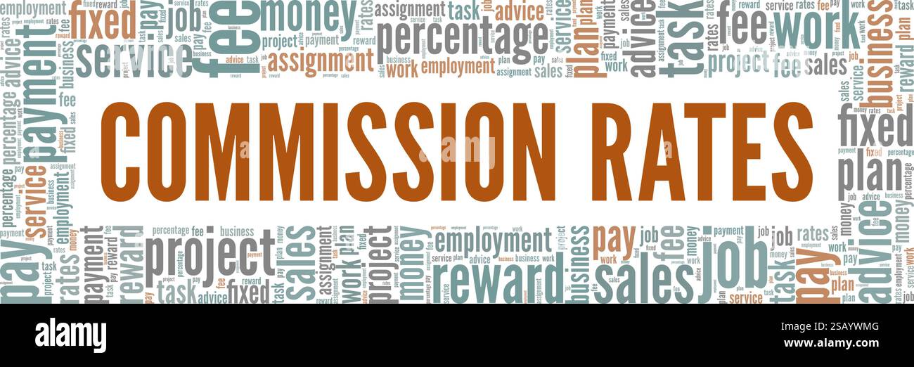 Commission Rates word cloud conceptual design isolated on white ...