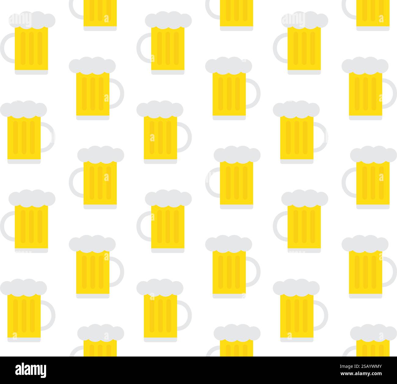 Vector seamless pattern of flat cartoon beer isolated on white ...