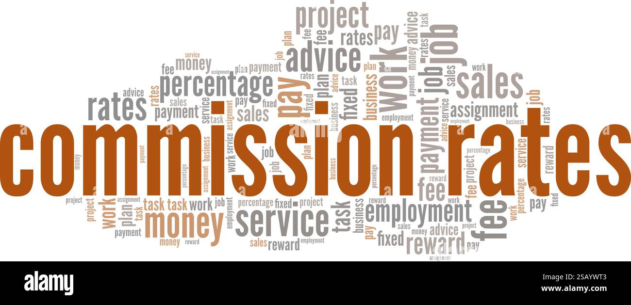 Commission Rates word cloud conceptual design isolated on white ...