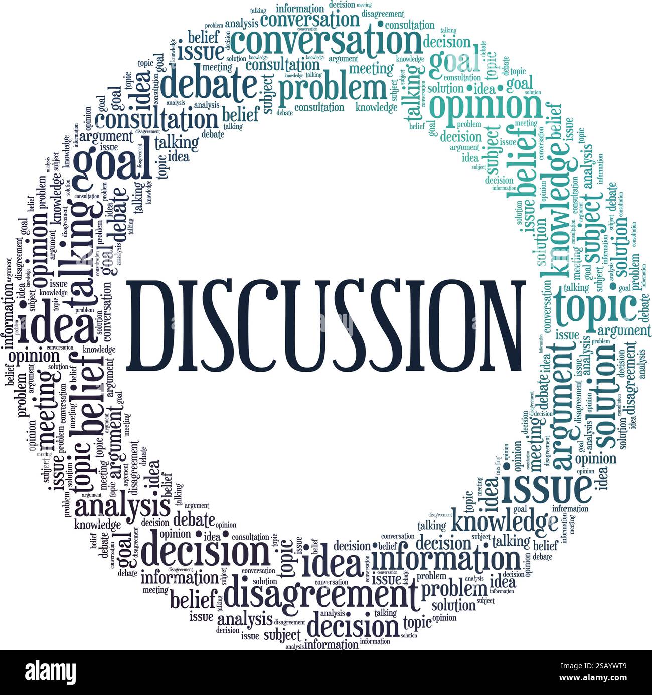 Discussion word cloud conceptual design isolated on white background ...