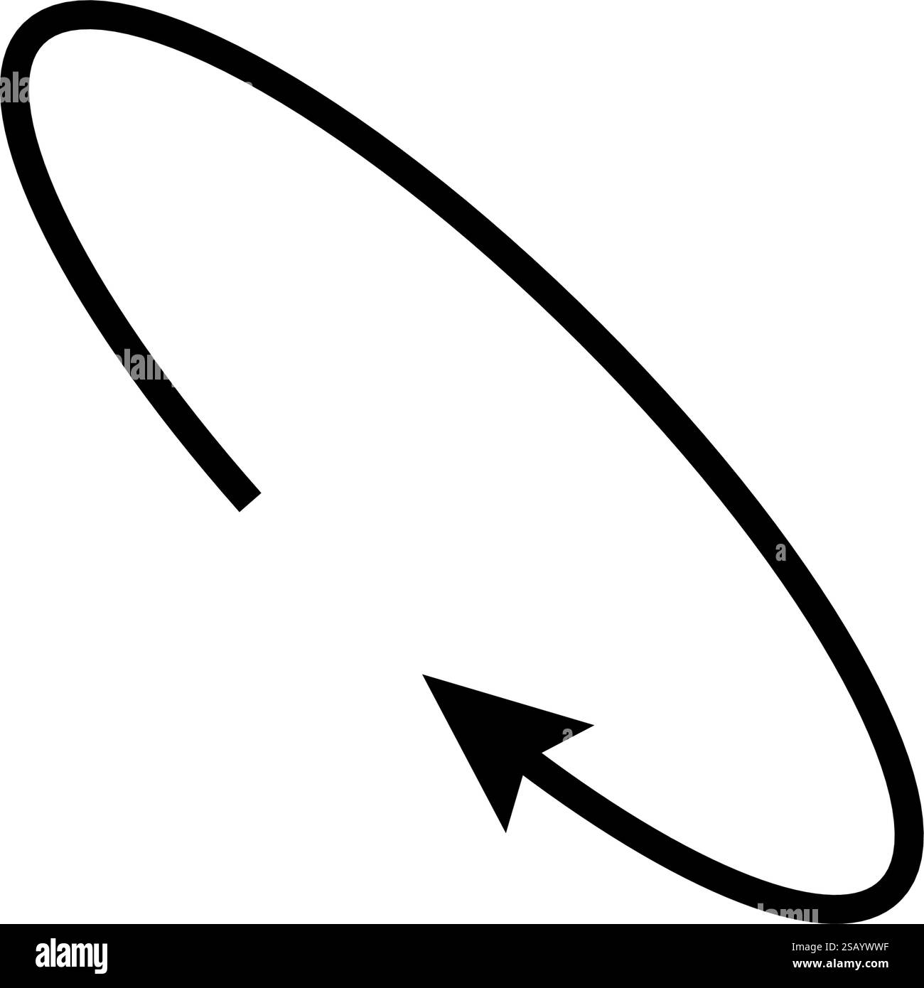 Oval circle rotate arrow icon. Ellipse orbit line arrow symbol. Oval ...