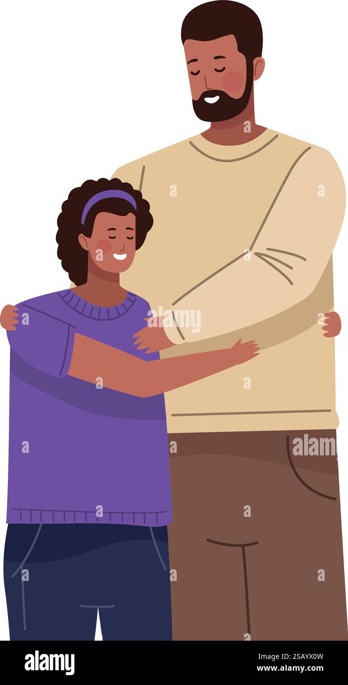 Protective Father Hugging Child Stock Vector Image & Art - Alamy