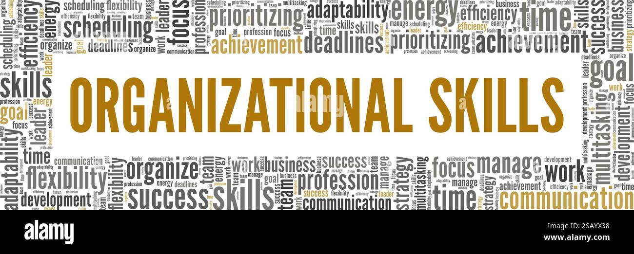 Organizational Skills word cloud conceptual design isolated on white ...