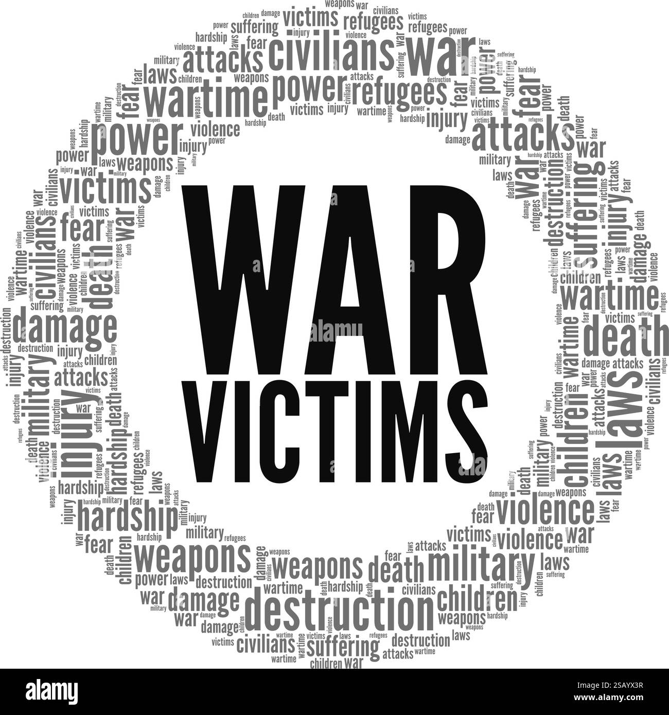 War Victims word cloud conceptual design isolated on white background ...