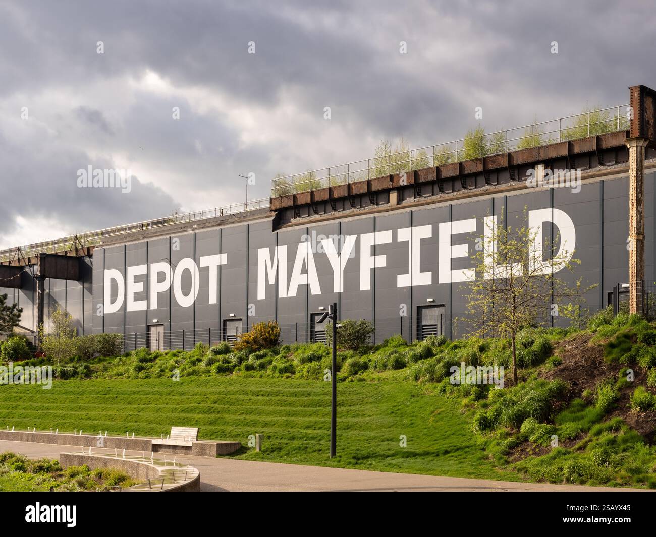 Depot Mayfield seen from Mayfield Park. Manchester. UK Stock Photo - Alamy