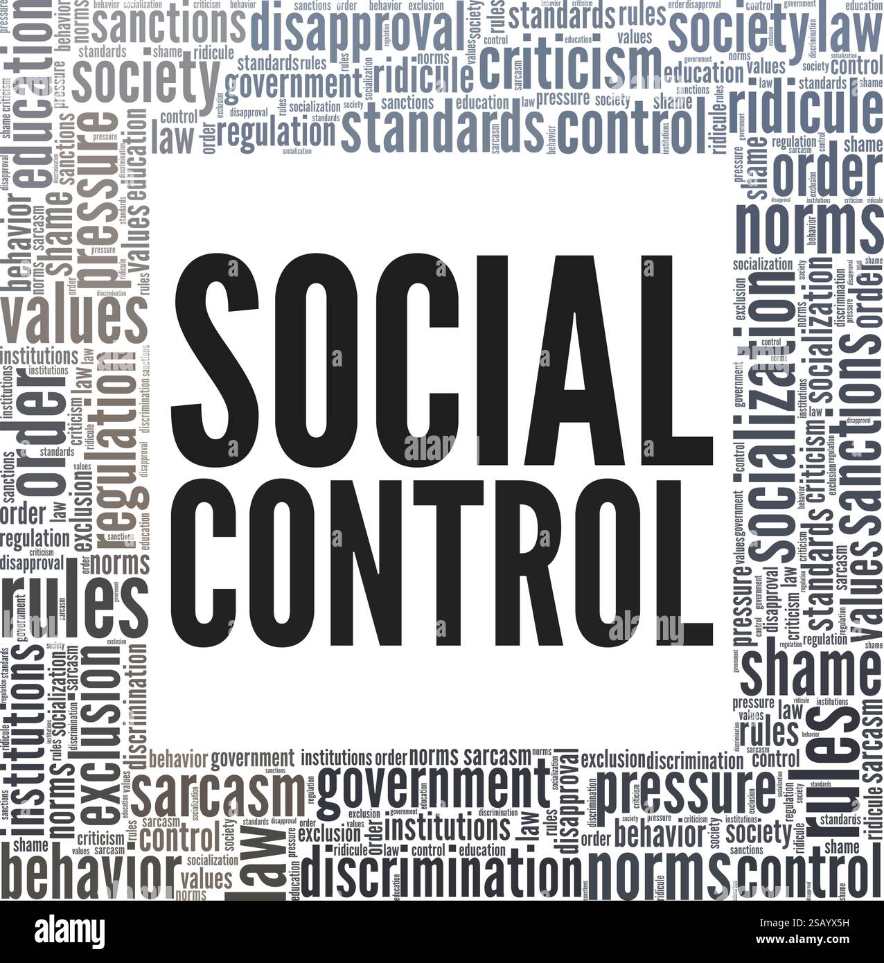 Social Control word cloud conceptual design isolated on white ...