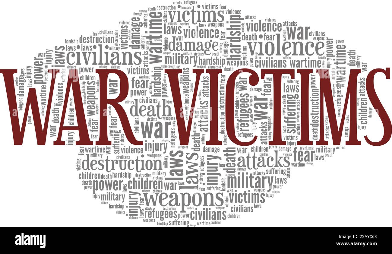 War Victims word cloud conceptual design isolated on white background ...