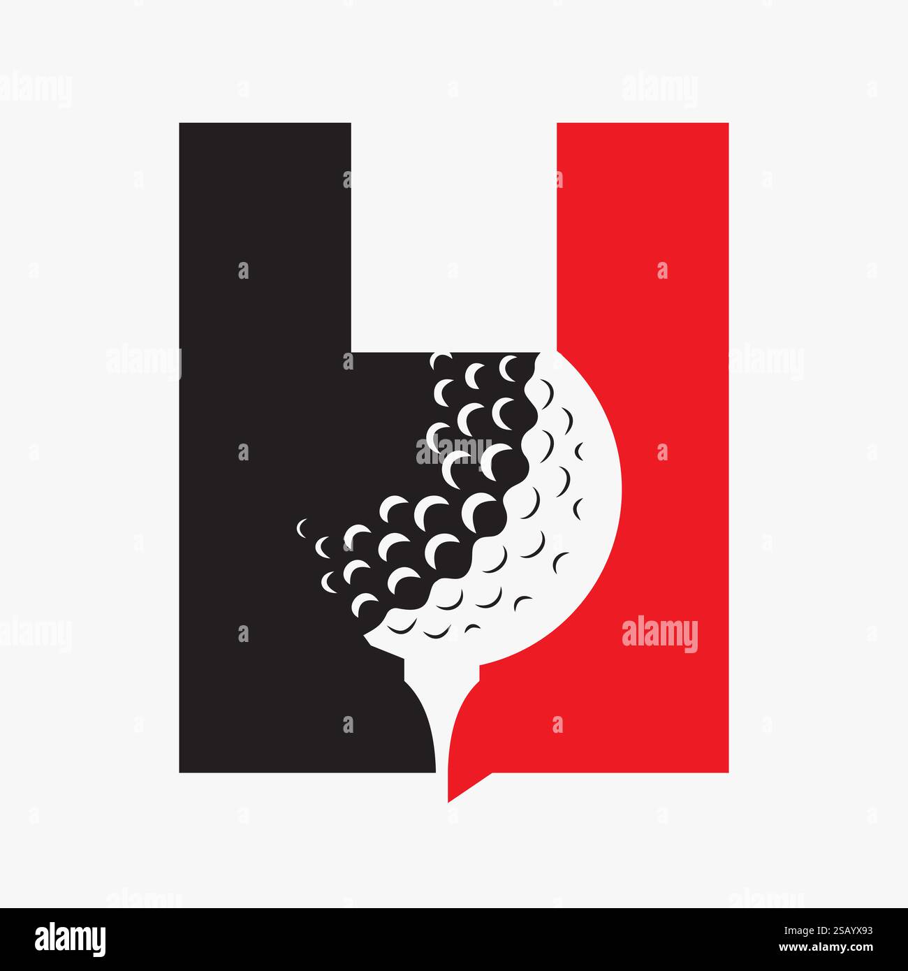 Initial Golf Ball On Letter H Logo Design Vector Template. Golf Logo ...