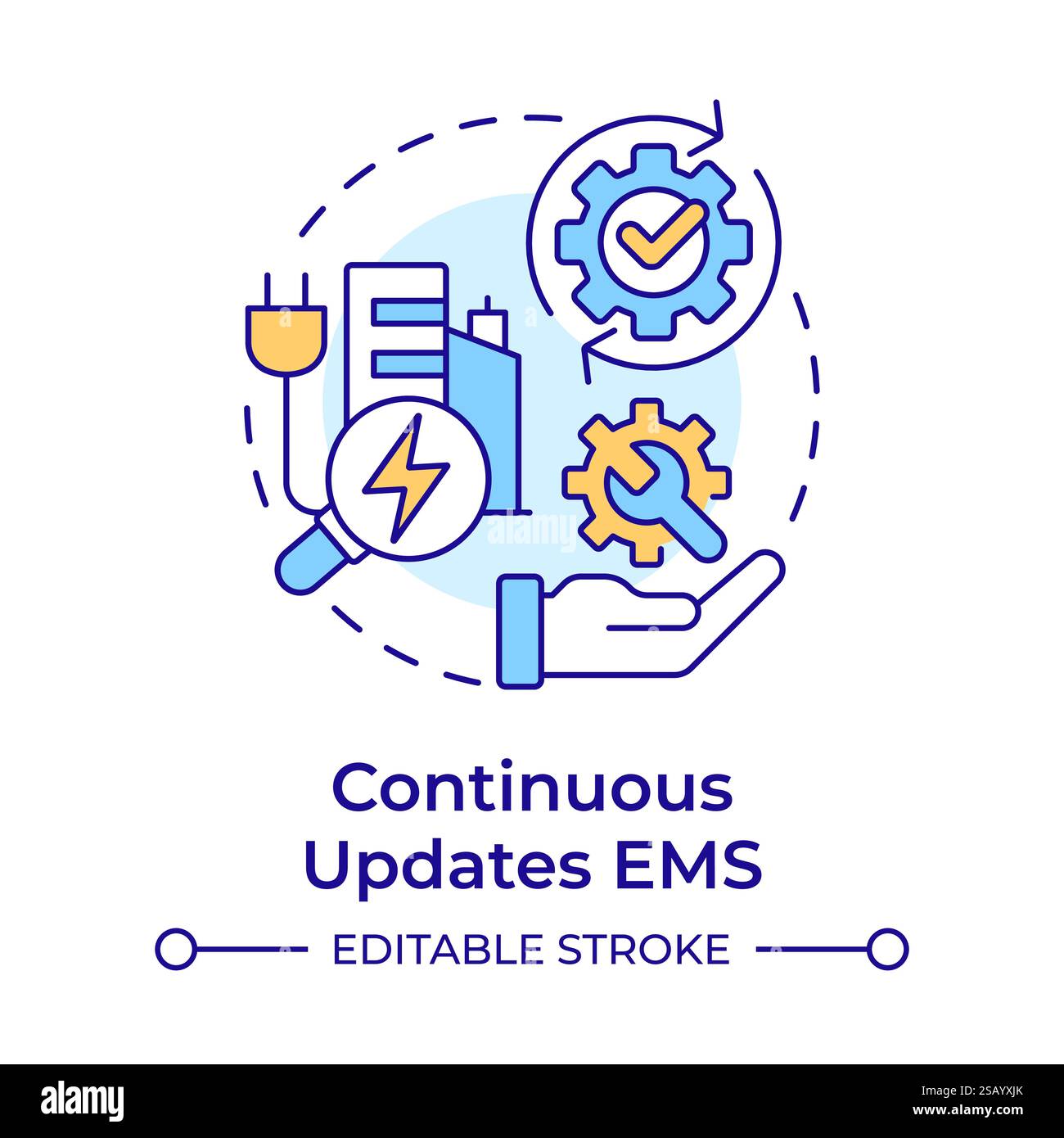 Continuous updates EMS multi color concept icon Stock Vector Image ...