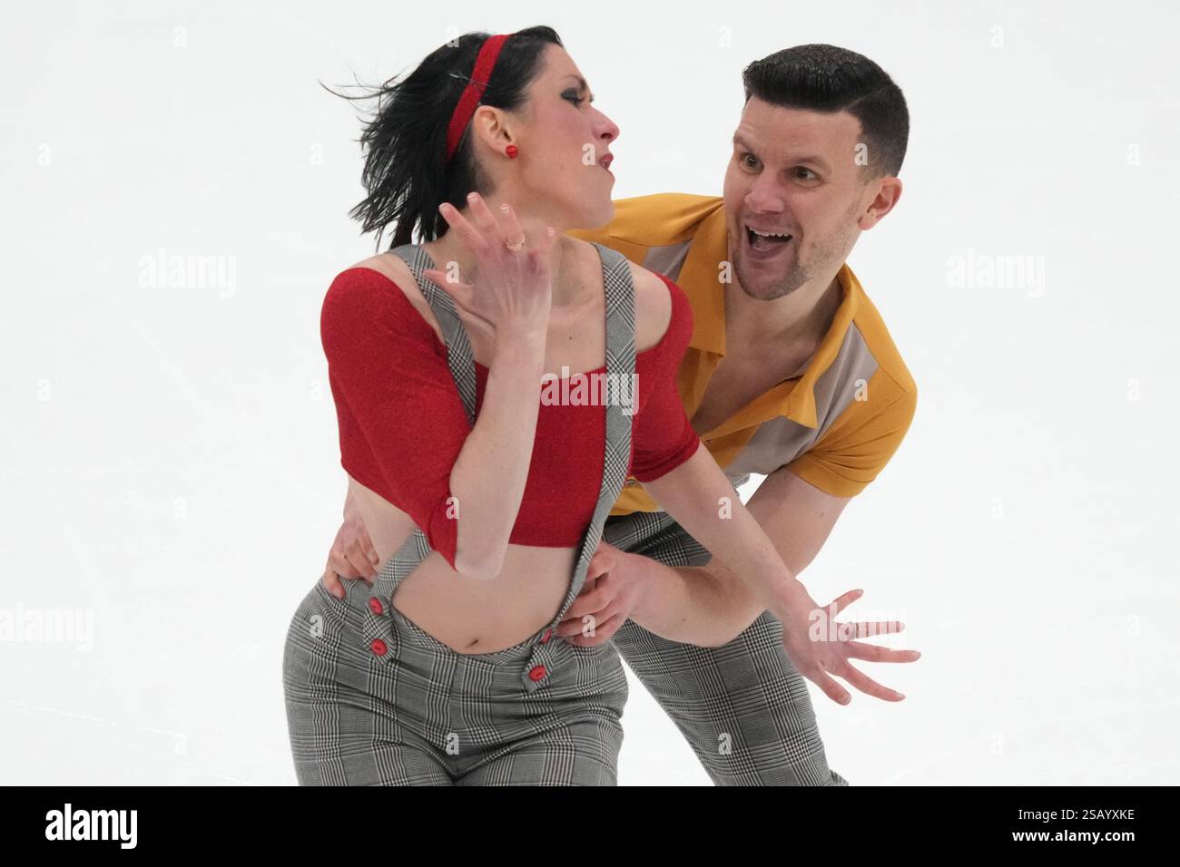 Charlene Guignard and Marco Fabbri of Italy perform in ice dance rhythm ...
